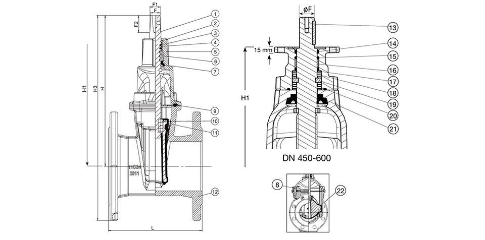 ANSI Cast Iron gate valve